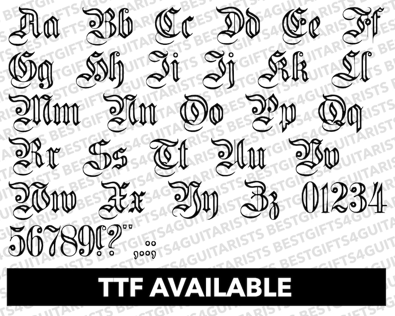 German Gothic Outline Font SVG, Blackletter Font SVG, Gothic Font Svg ...