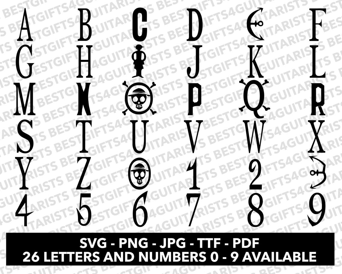 One Piece Pirate Font SVG, Pirate Font for Canva, Pirate Font SVG, PNG ...