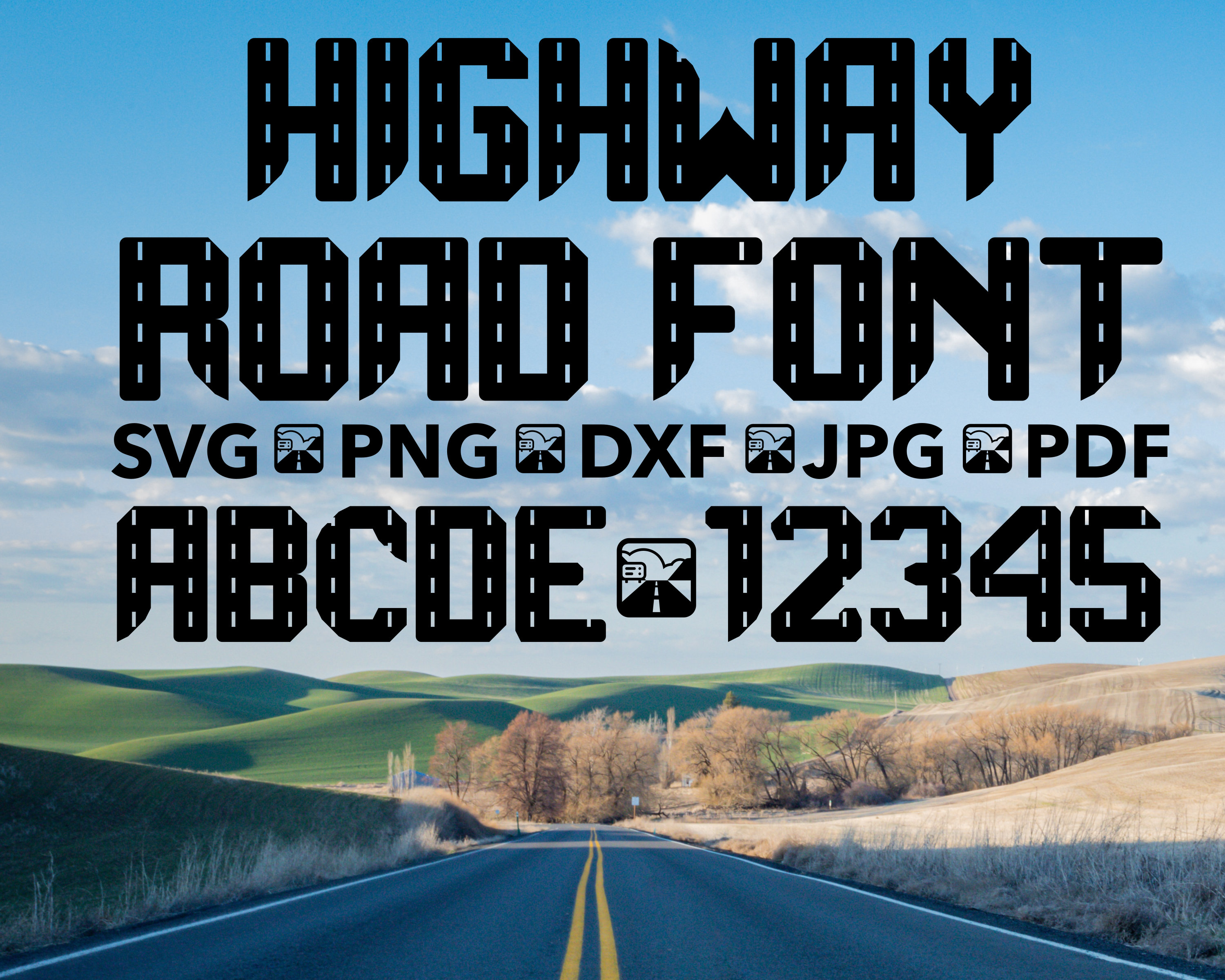 Highway Road Font SVG Road Font PNG Highway Driving Font Highway ...