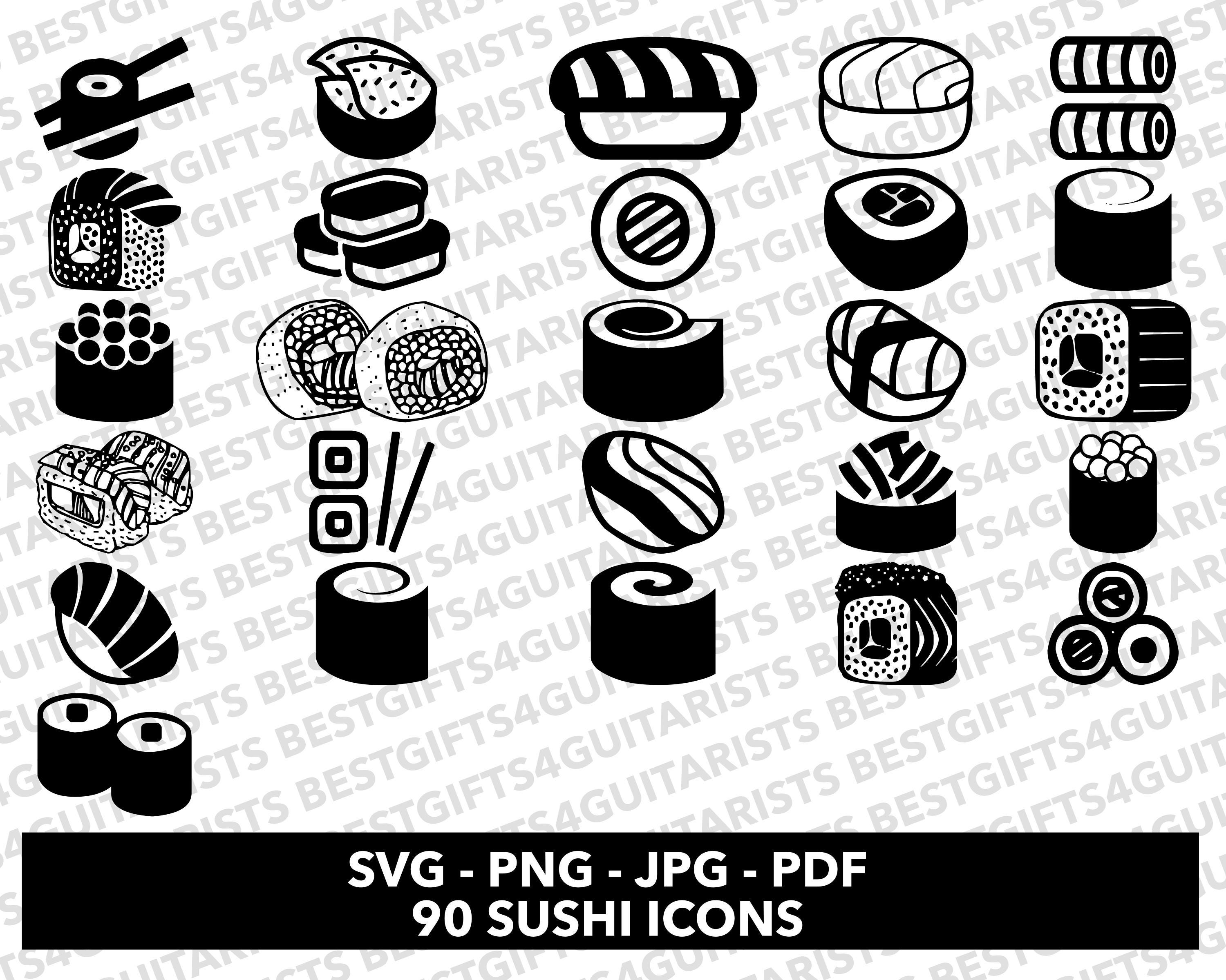 Sushi Icons SVG, Sushi Icons for Cricut, Sushi Logo SVG, PNG, Jpg, Pdf ...