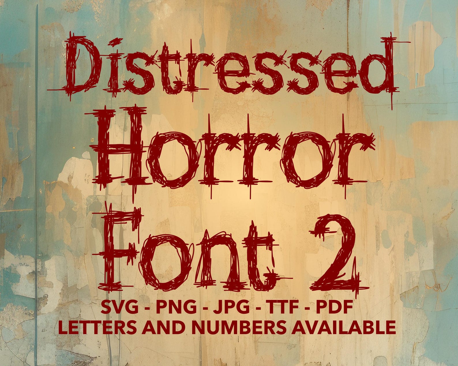 Distressed Horror Font 2 SVG, Distressed Font for Canva, Horror Font ...