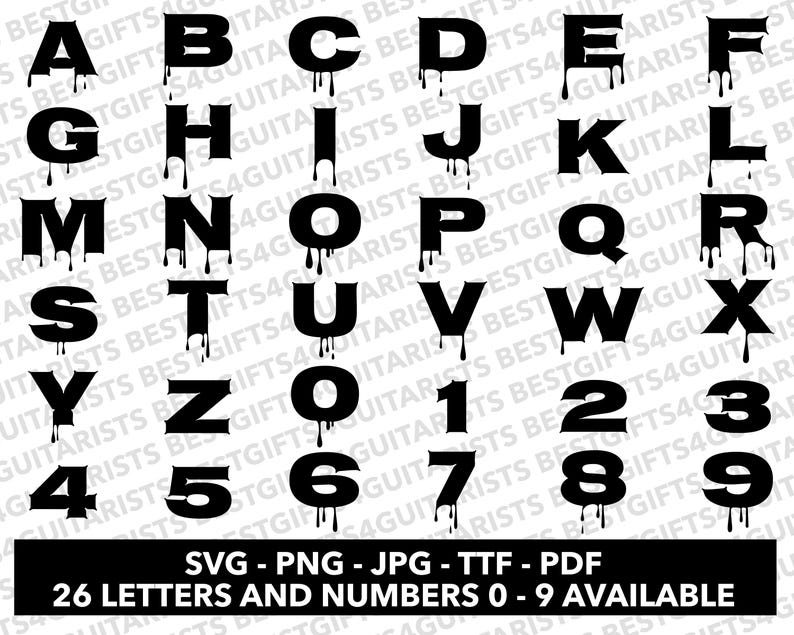 Drip Font SVG, Dripping Font for Cricut, Horror Font SVG, PNG, Jpg, Ttf ...