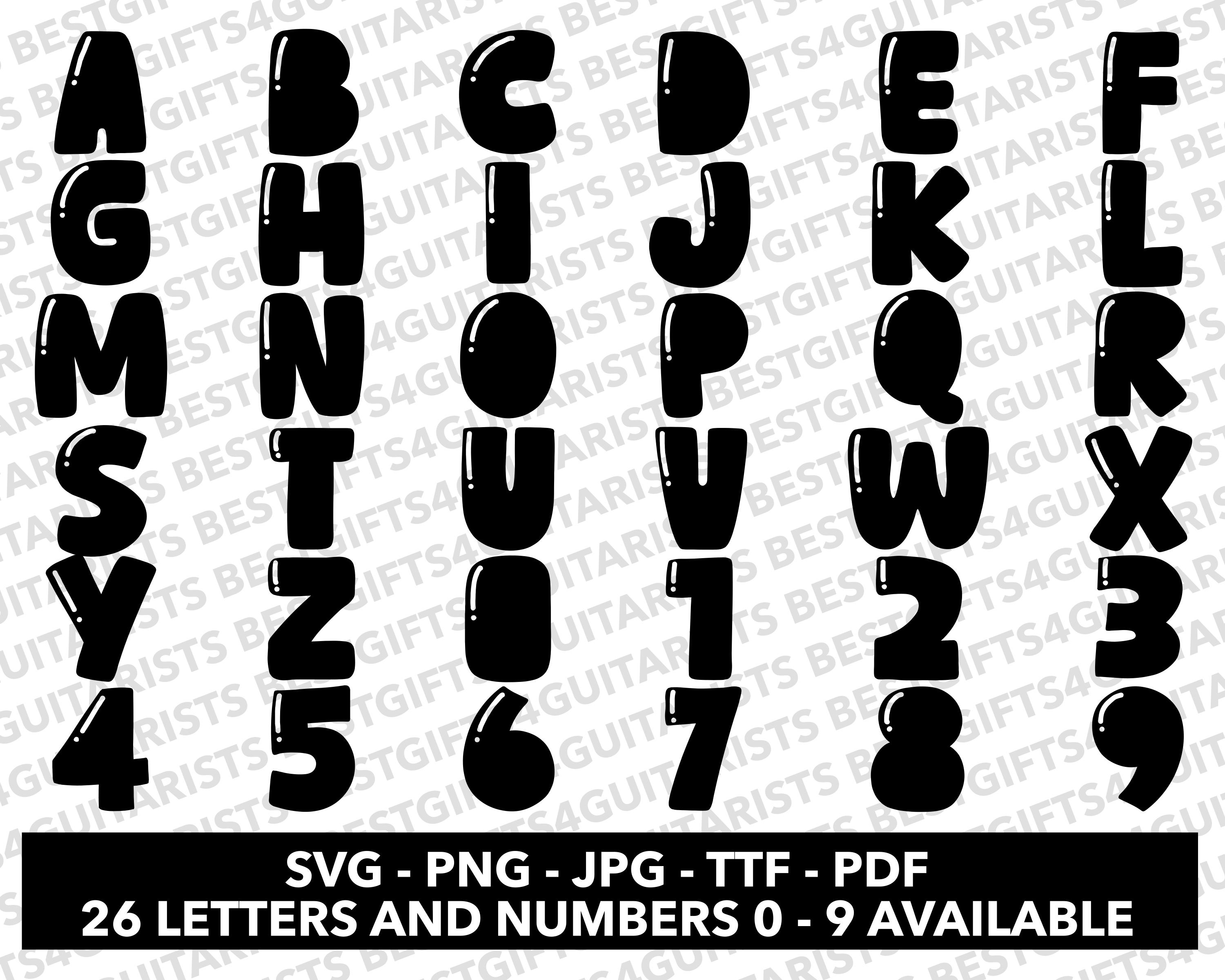 Bubble Blackout Font SVG, Bubble Alphabet, Balloon Numbers Svg, Png ...