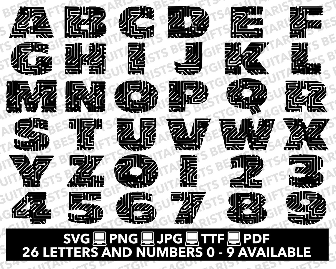 Circuit Business Font SVG, Circuit Font for Cricut, Circuit Font SVG ...
