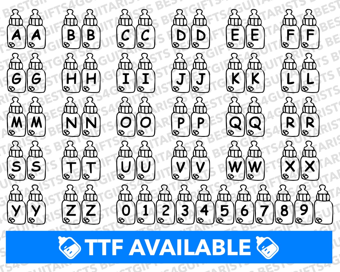 Baby Font SVG, Baby Font for Cricut, Baby Font SVG, PNG, Jpg, Ttf, Pdf ...