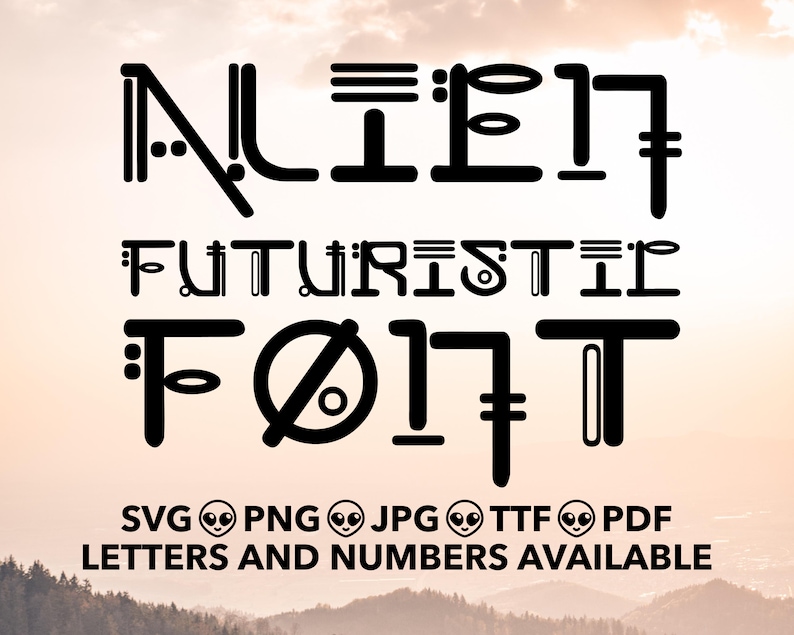 Alien Futuristic Font SVG, Alien Font for Cricut, Alien Font SVG, PNG ...