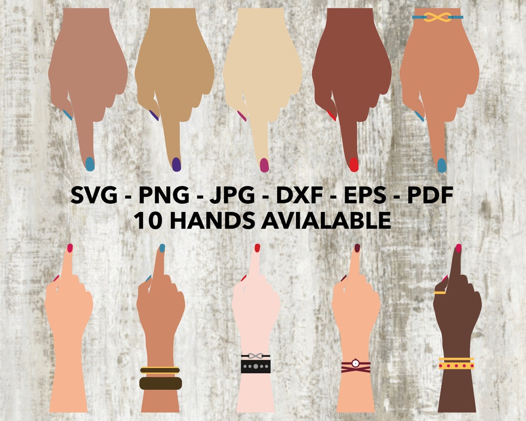 Hand Gestures SVG, Finger Pointing for Cricut, Manicure Nails PNG ...