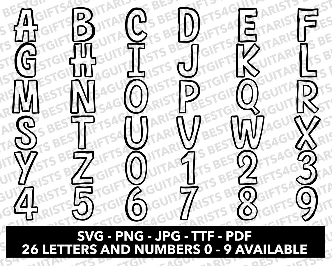 Comic Outline Font SVG, Outline Font for Cricut, Outline Font SVG, PNG ...