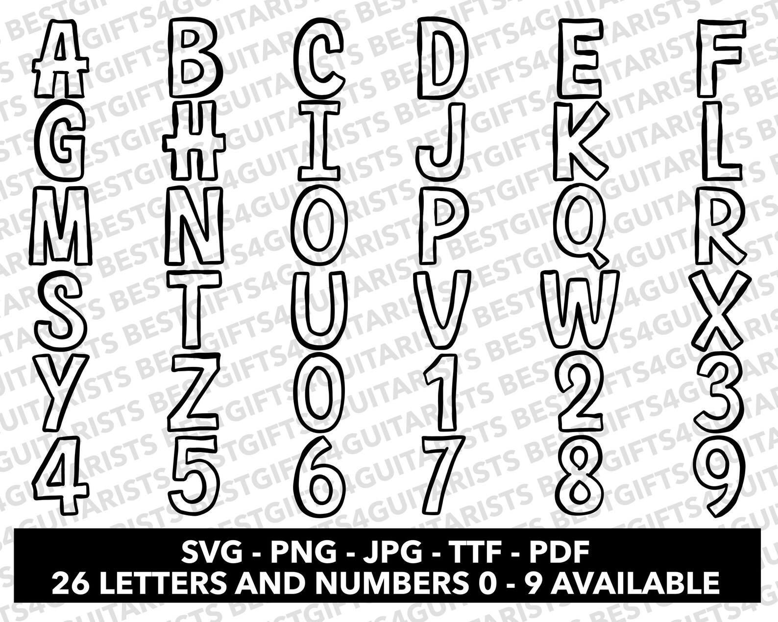 Comic Outline Font SVG, Outline Font for Cricut, Outline Font SVG, PNG ...