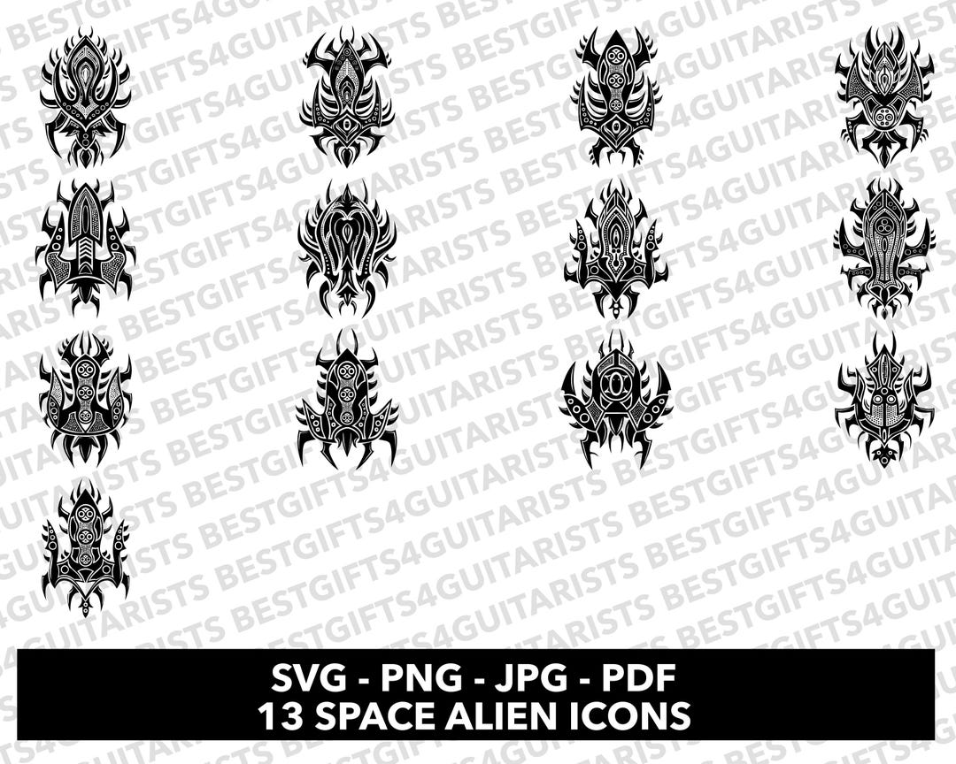 Space Alien Icons SVG, Alien Icons for Cricut, Alien Logo SVG, PNG, Jpg ...
