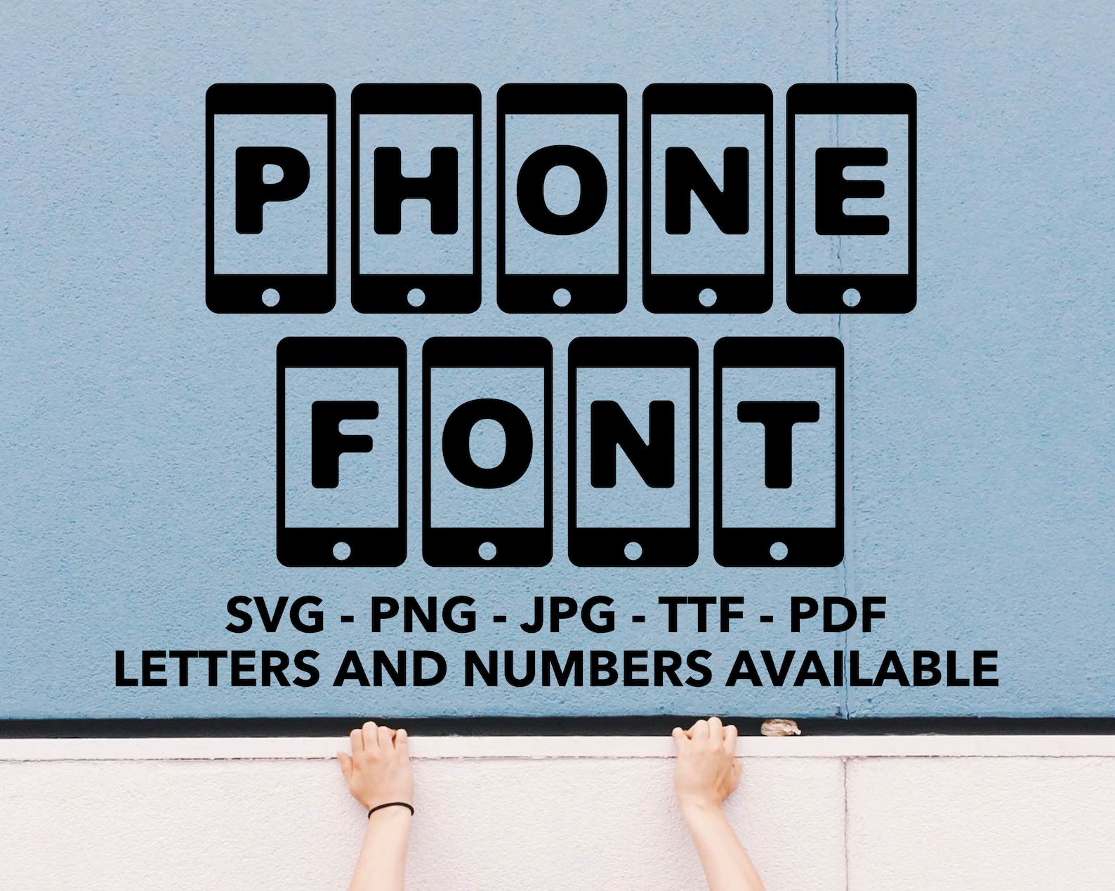 Phone Font SVG, Cell Phone Font for Cricut, Phone Font SVG, PNG, Jpg ...