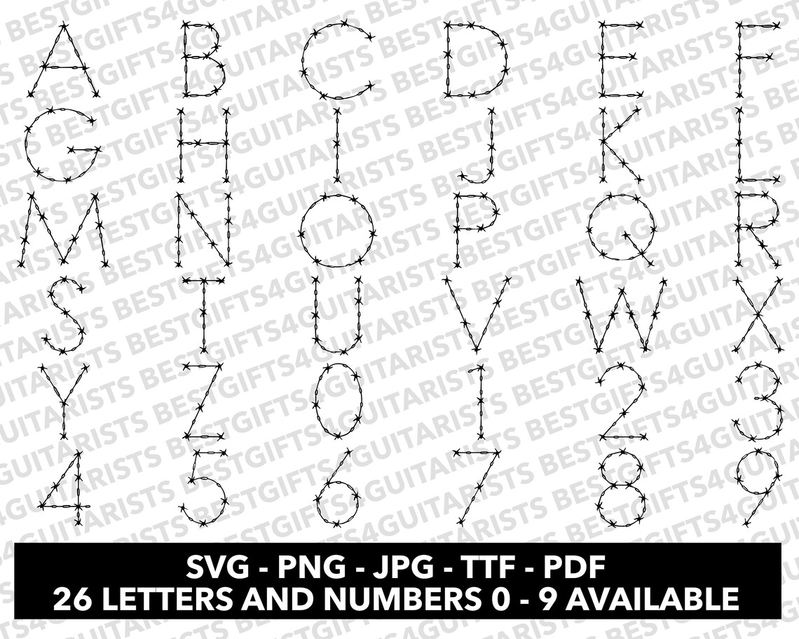 Barbed Wire Font SVG, Barbed Wire Font TTF, Barbed Wire Letters Svg ...