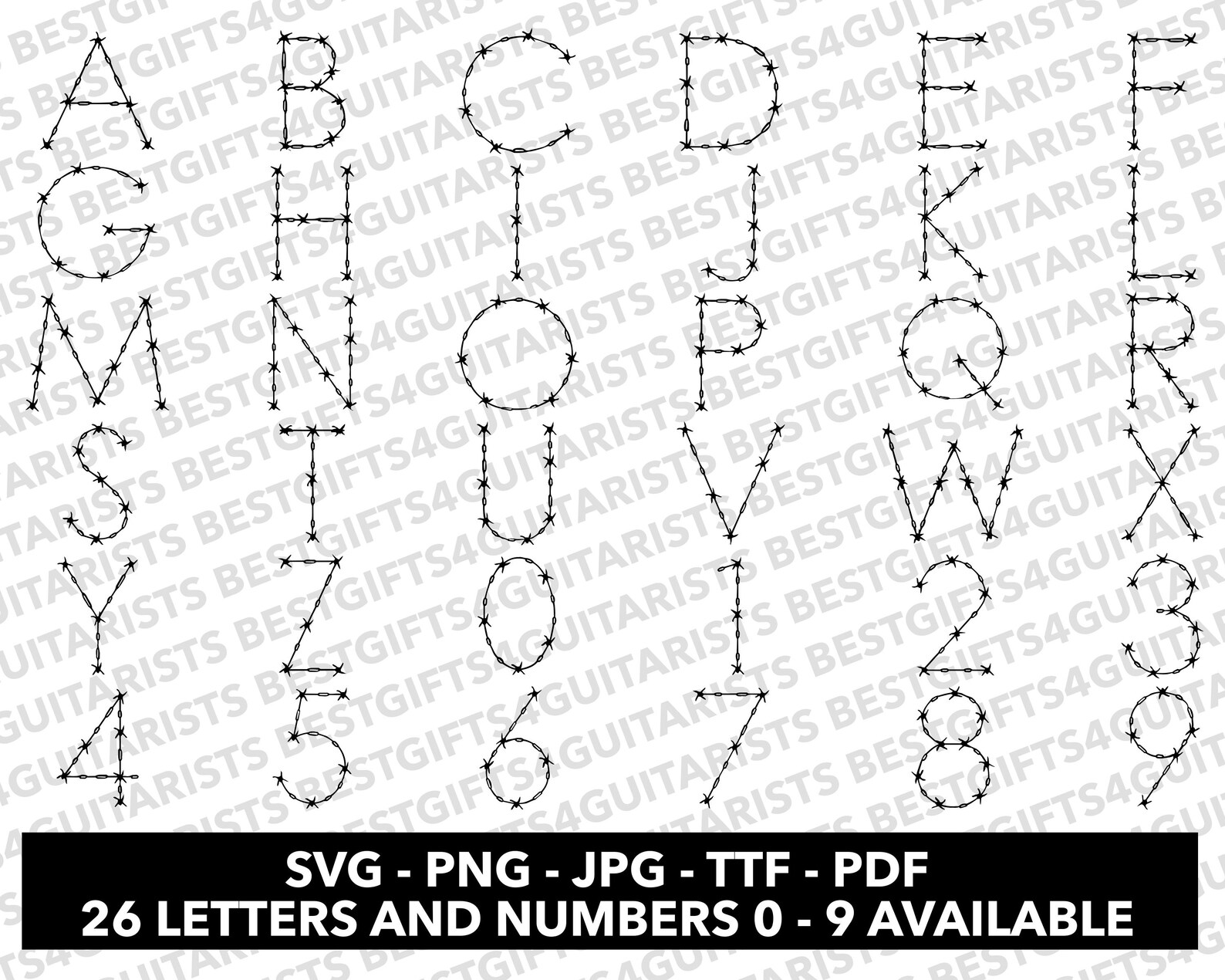 Barbed Wire Font SVG, Barbed Wire Font TTF, Barbed Wire Letters Svg ...