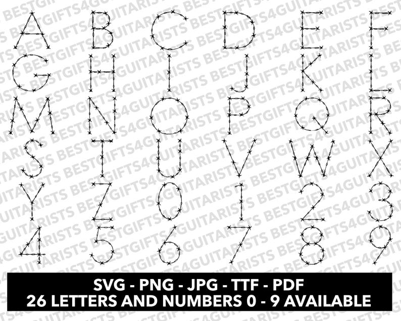 Barbed Wire Font SVG, Barbed Wire Font TTF, Barbed Wire Letters Svg ...