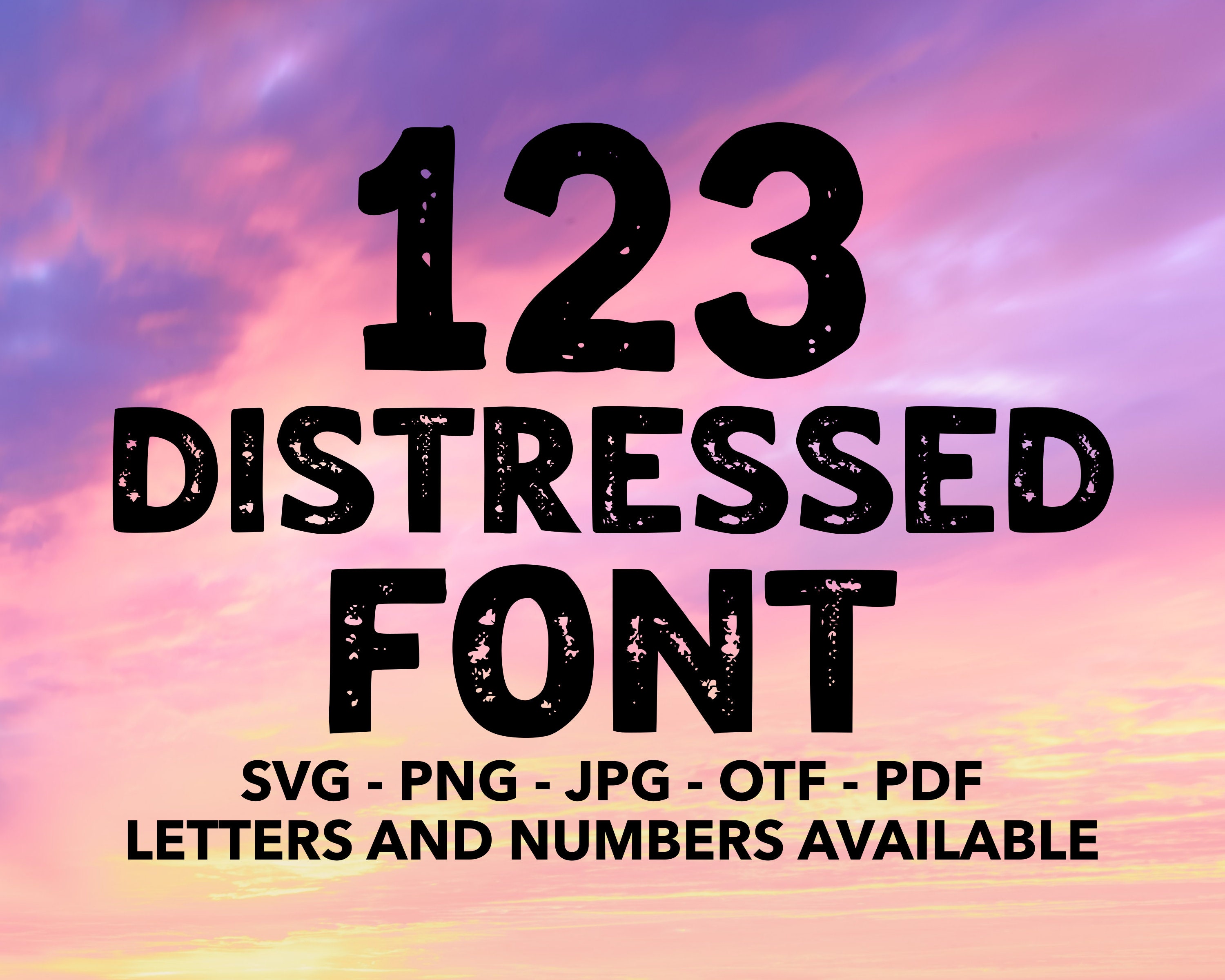 123 Distressed Font SVG, Distressed Font for Cricut, Distressed Font ...