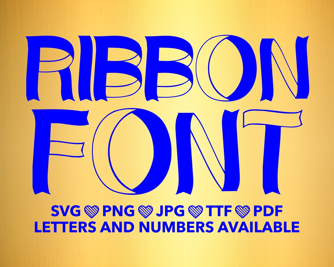 Blue Ribbon Font SVG, Ribbon Font for Cricut, Ribbon Font SVG, PNG, Jpg ...
