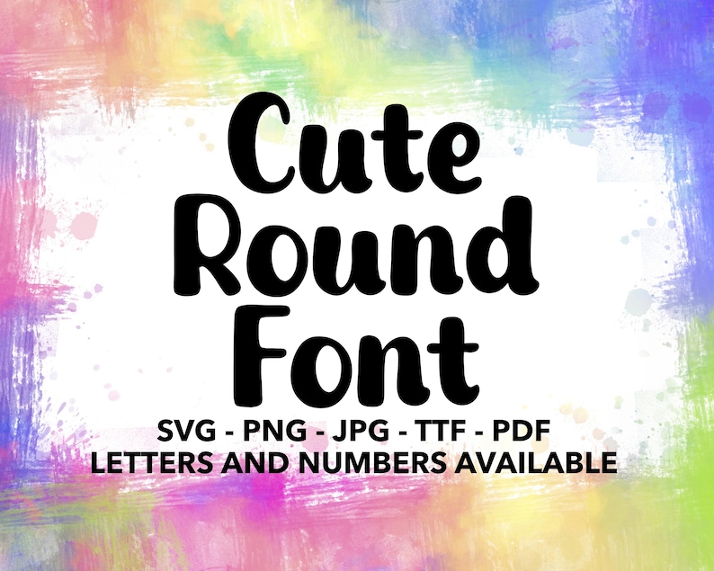 Cute Round Font SVG, Round Font for Canva, Round Font SVG, PNG, Jpg ...