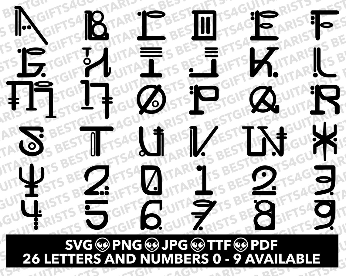 Alien Futuristic Font SVG, Alien Font for Cricut, Alien Font SVG, PNG ...