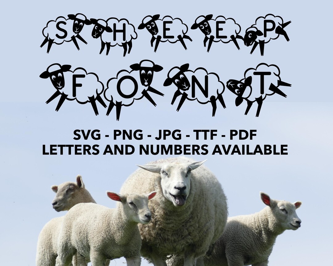 Sheep Font SVG, Sheep Font for Canva, Sheep Font SVG, PNG, Jpg, Ttf ...