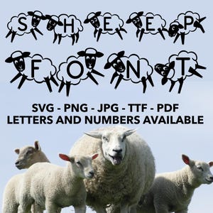 Sheep Font SVG, Sheep Font for Canva, Sheep Font SVG, PNG, Jpg, Ttf ...