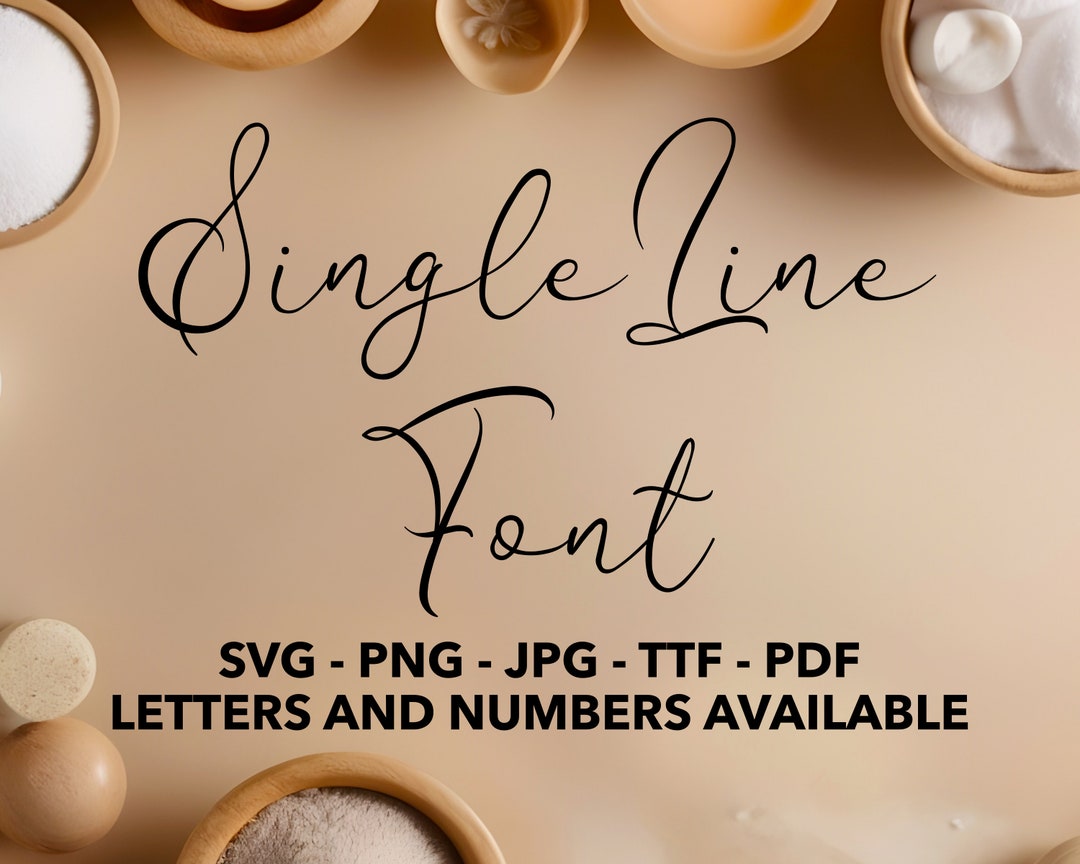Single Fancy Line Font SVG, Line Letters, Line Numbers, Calligraphy ...