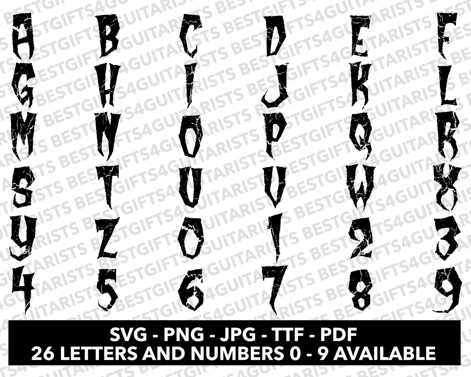Distressed Font SVG, Horror Font, Distressed Letters Svg, Png, Jpg, Ttf ...