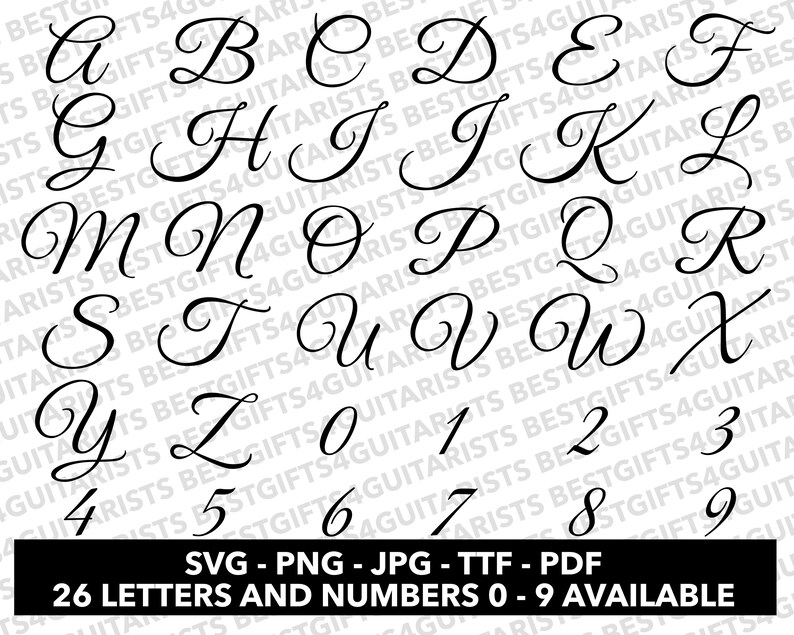 Fancy Signature Font SVG, Signature Letters Svg, Png, Jpg, Ttf, Pdf ...
