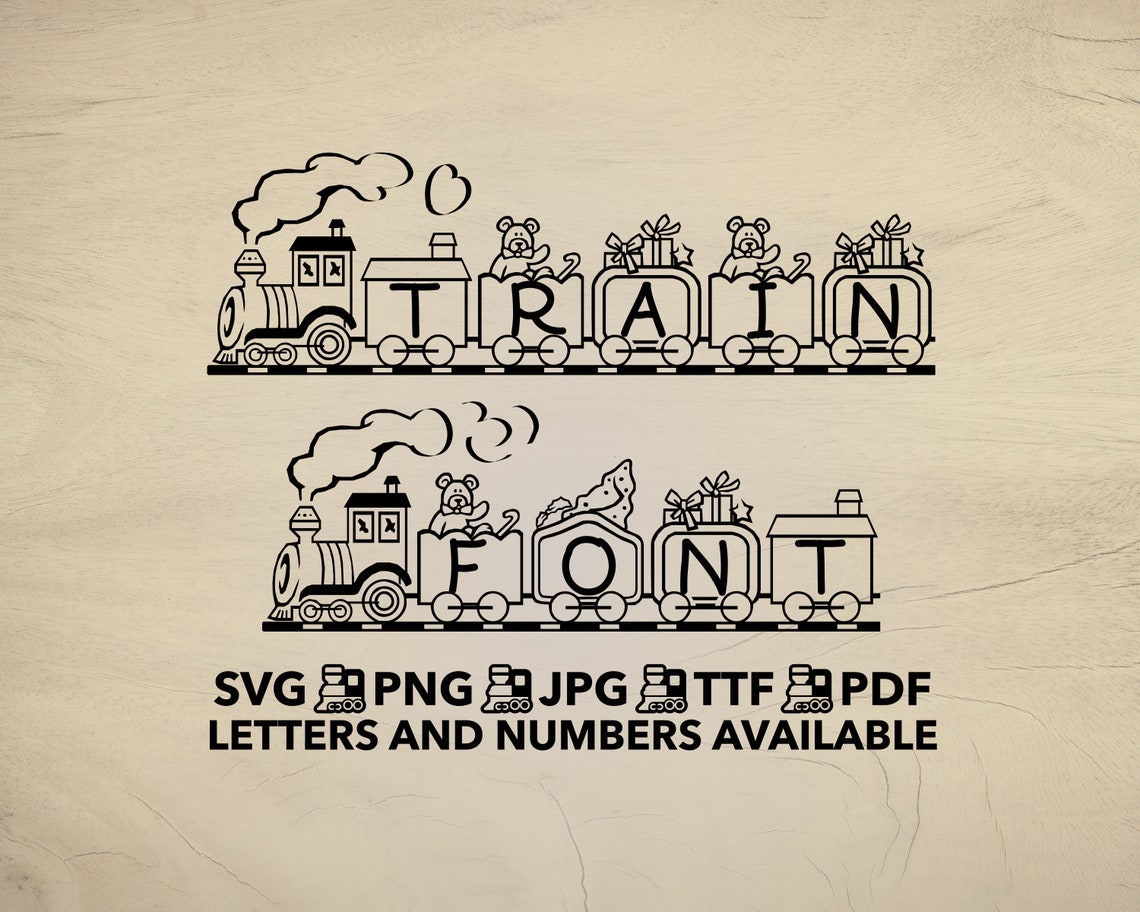 Train Font SVG, Train Letters, Train Numbers Svg, Png, Jpg, Ttf, Pdf ...