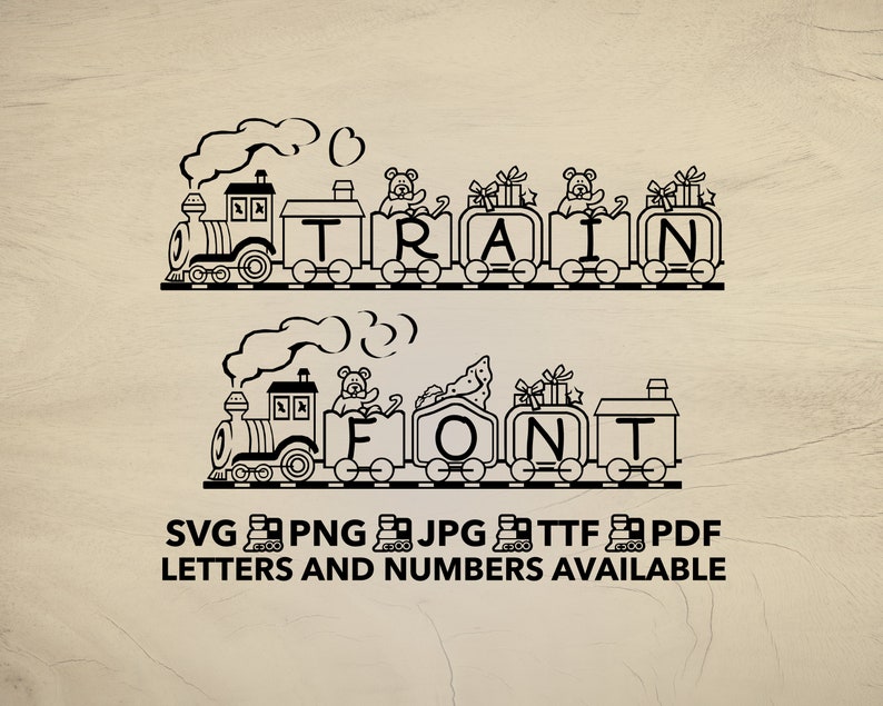 Train Font SVG, Train Letters, Train Numbers Svg, Png, Jpg, Ttf, Pdf ...