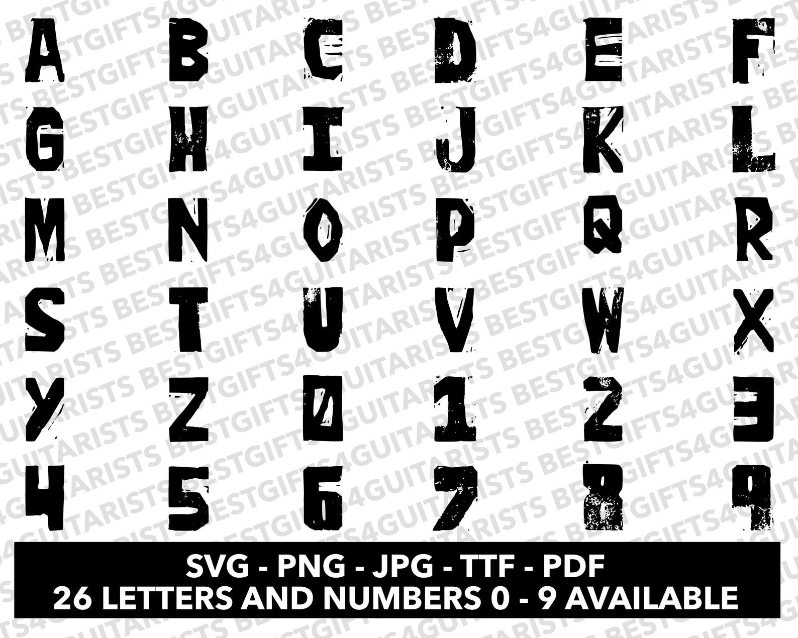 Distressed Font SVG, Distressed Font for Canva, Distressed Font SVG ...