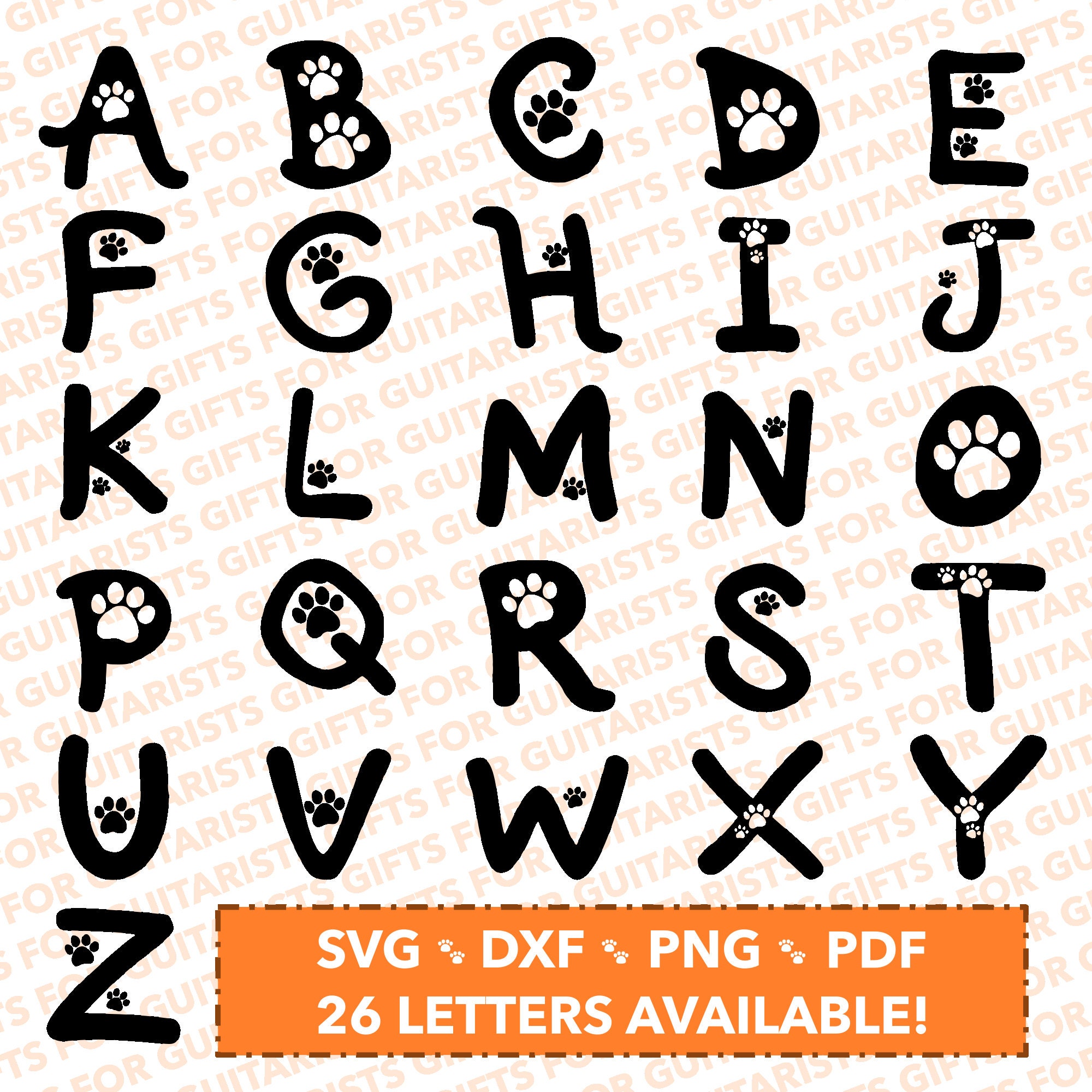 Paw Print Font SVG Dog Font Cricut File Paw Print Letters - Etsy UK