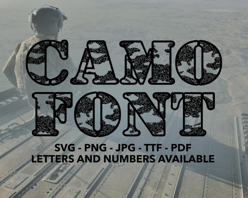 Camo Font SVG, Camouflage Font for Canva, Military Font SVG, PNG, Jpg ...