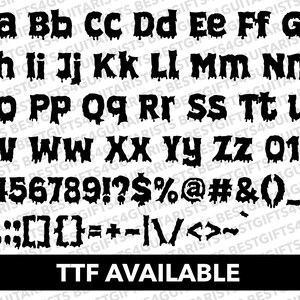 Horror Font SVG, Mystery Alphabet SVG, Horror Font for Cricut Svg, Ttf ...