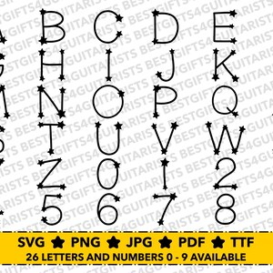 Constellation Star Font SVG, Constellation Star Alphabet, Constellation ...