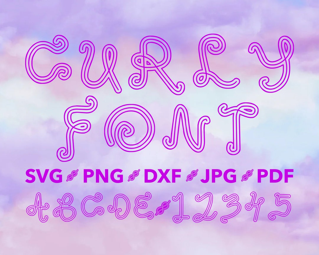 Curly Font SVG Curly Font PNG Calligraphy Font SVG Curly - Etsy
