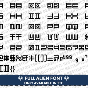 Alien Font SVG, Alien Font TTF, Alien Letters Svg, Png, Jpg, Ttf, Pdf ...