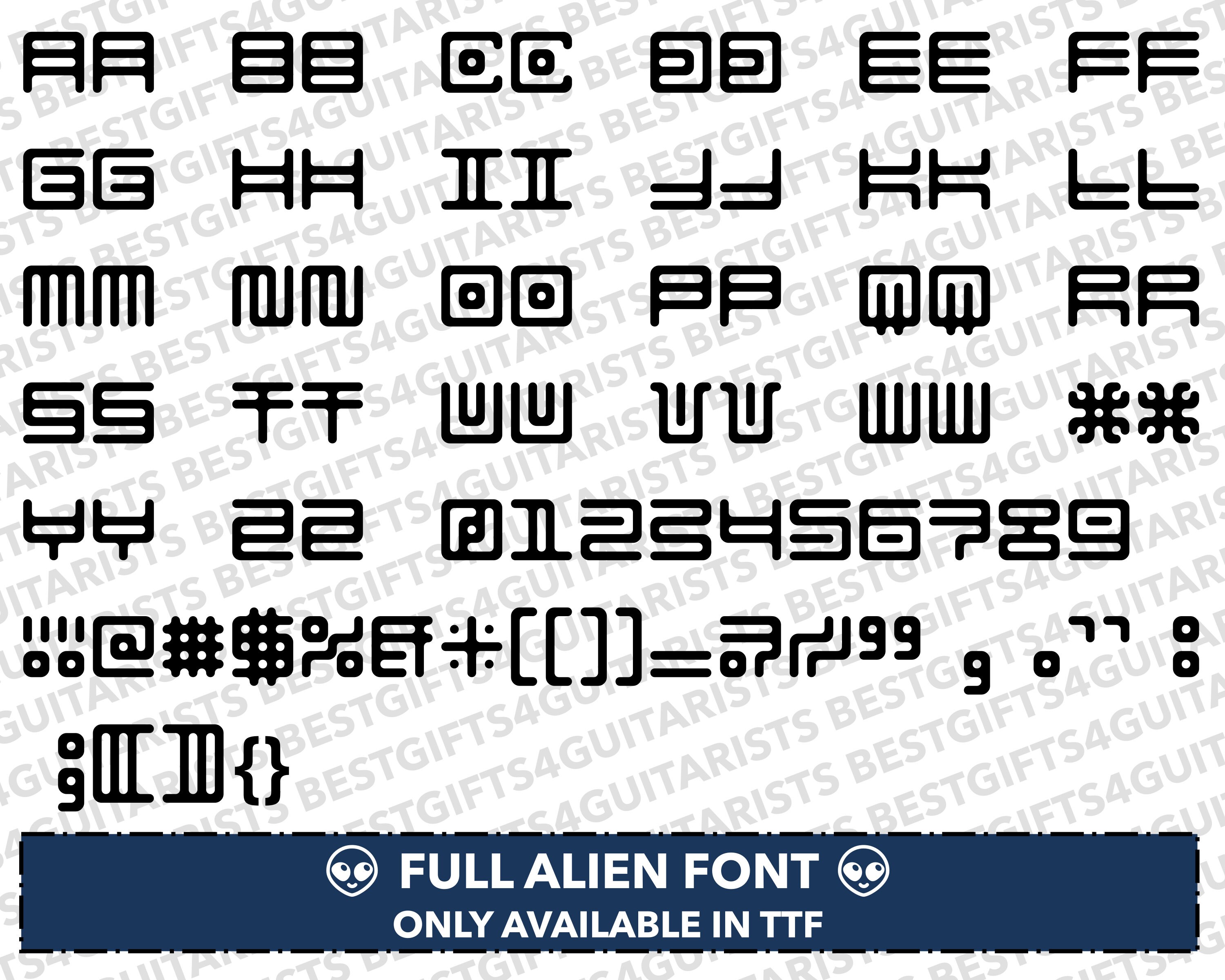 Alien Font SVG, Alien Font TTF, Alien Letters Svg, Png, Jpg, Ttf, Pdf ...