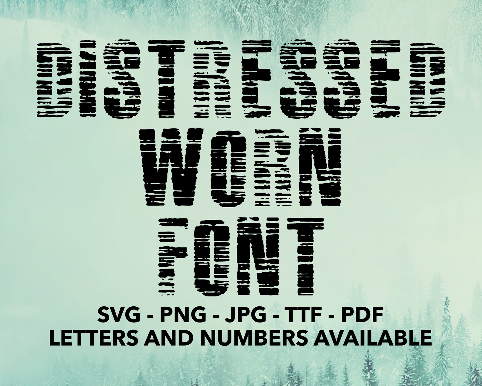 Distressed Worn Font SVG, Distressed Font for Cricut, Distressed Font ...