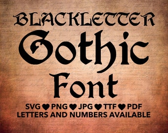 German Gothic Font SVG, Blackletter Font SVG, Gothic Font Svg, Png, Jpg ...