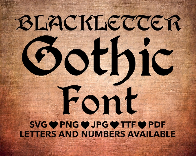Blackletter Gothic Font SVG, Blackletter Font SVG, Gothic Font Svg, Png ...