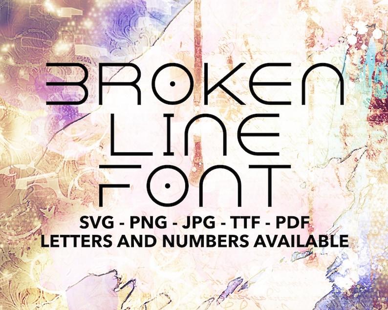 Broken Line Font SVG, Broken Line Font for Cricut, Line Font SVG, PNG ...