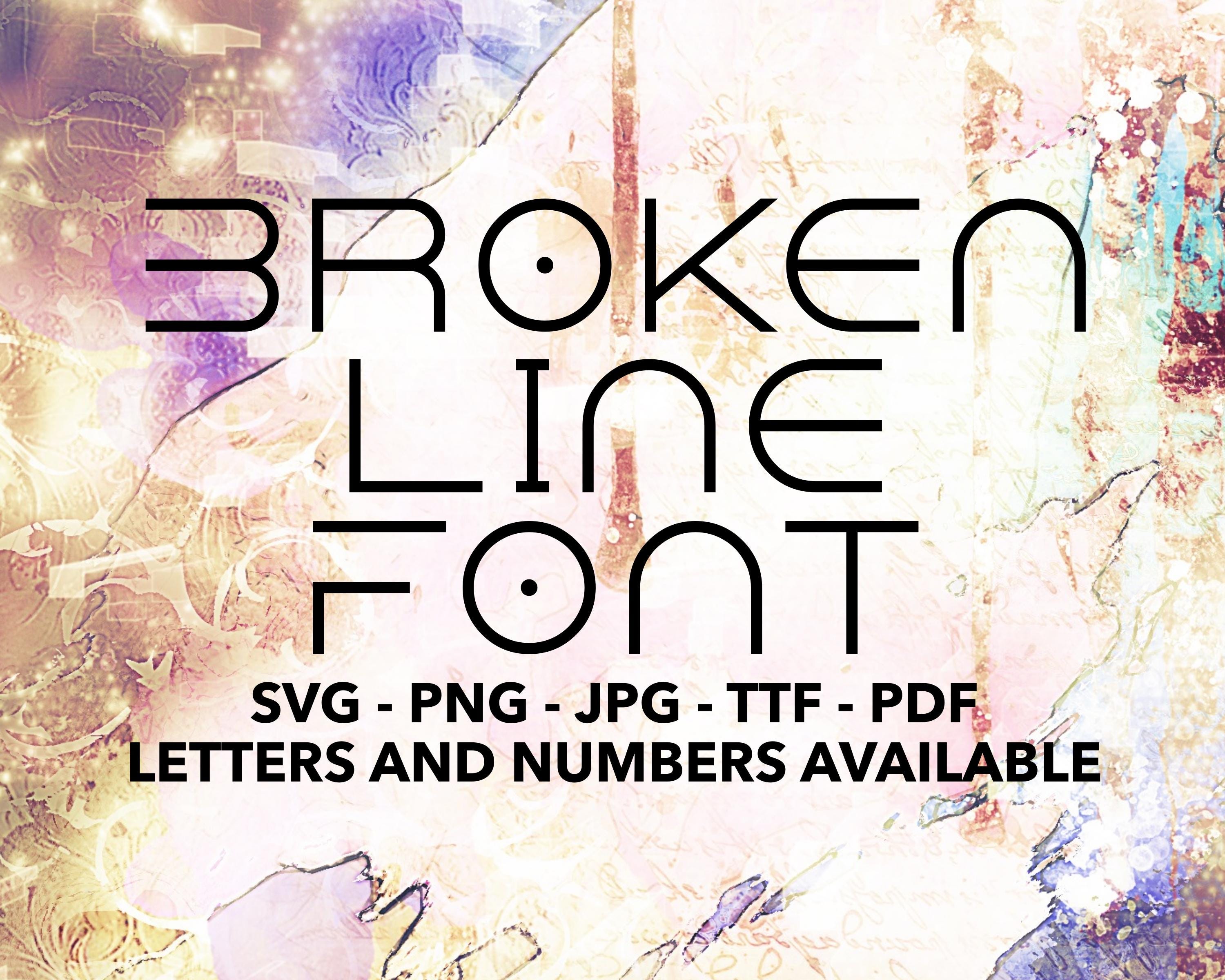 Broken Line Font SVG, Broken Line Font for Cricut, Line Font SVG, PNG ...