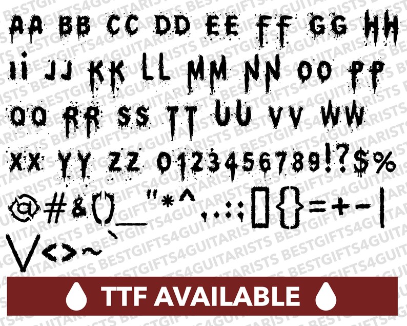 Blood Font SVG, Blood Alphabet SVG, Horror Font for Cricut Svg, Ttf ...