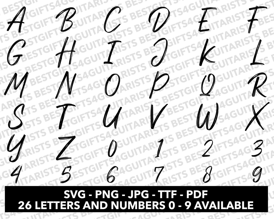 Distressed Font SVG, Distressed Letters, Distressed Numbers Svg, Png ...