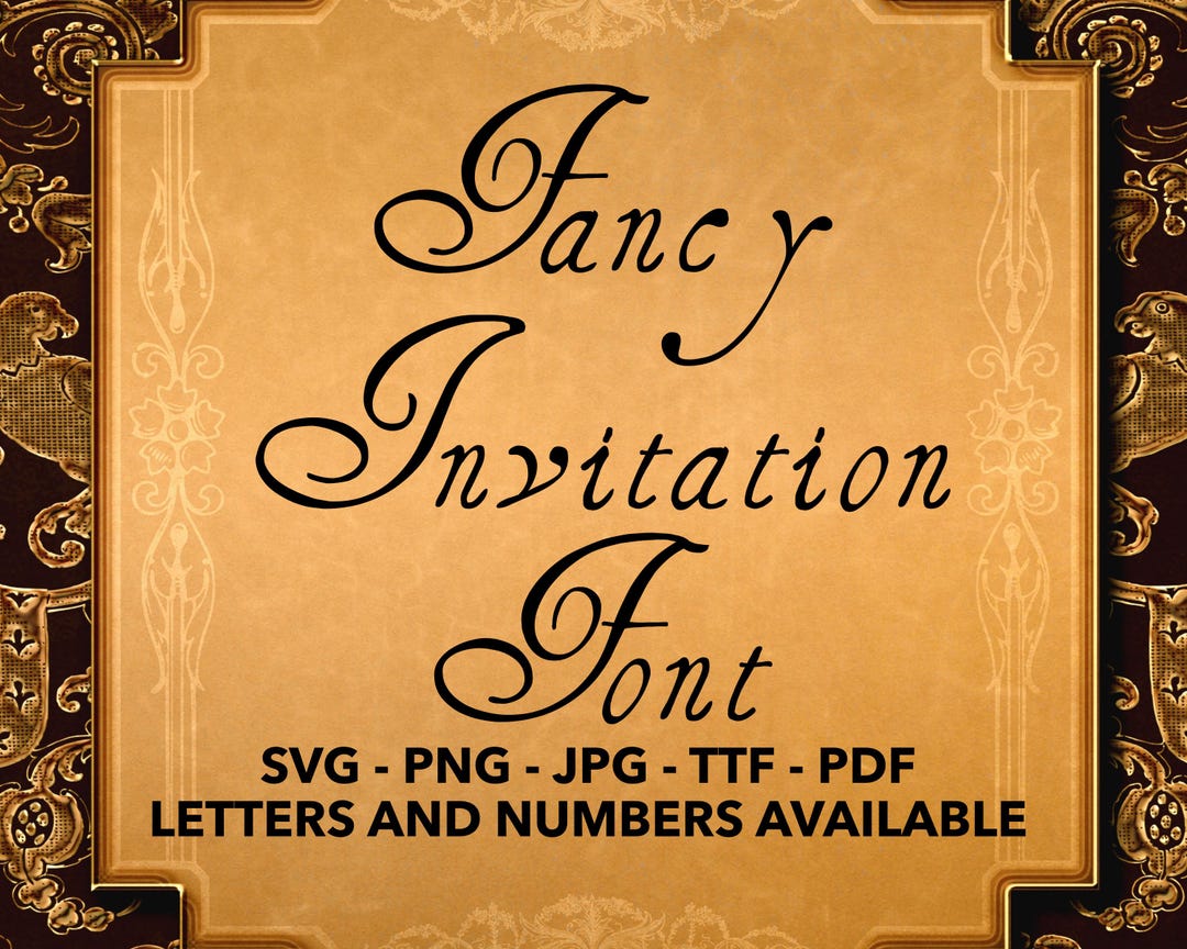 Fancy Font SVG, Line Letters, Line Numbers, Calligraphy Font SVG, PNG ...
