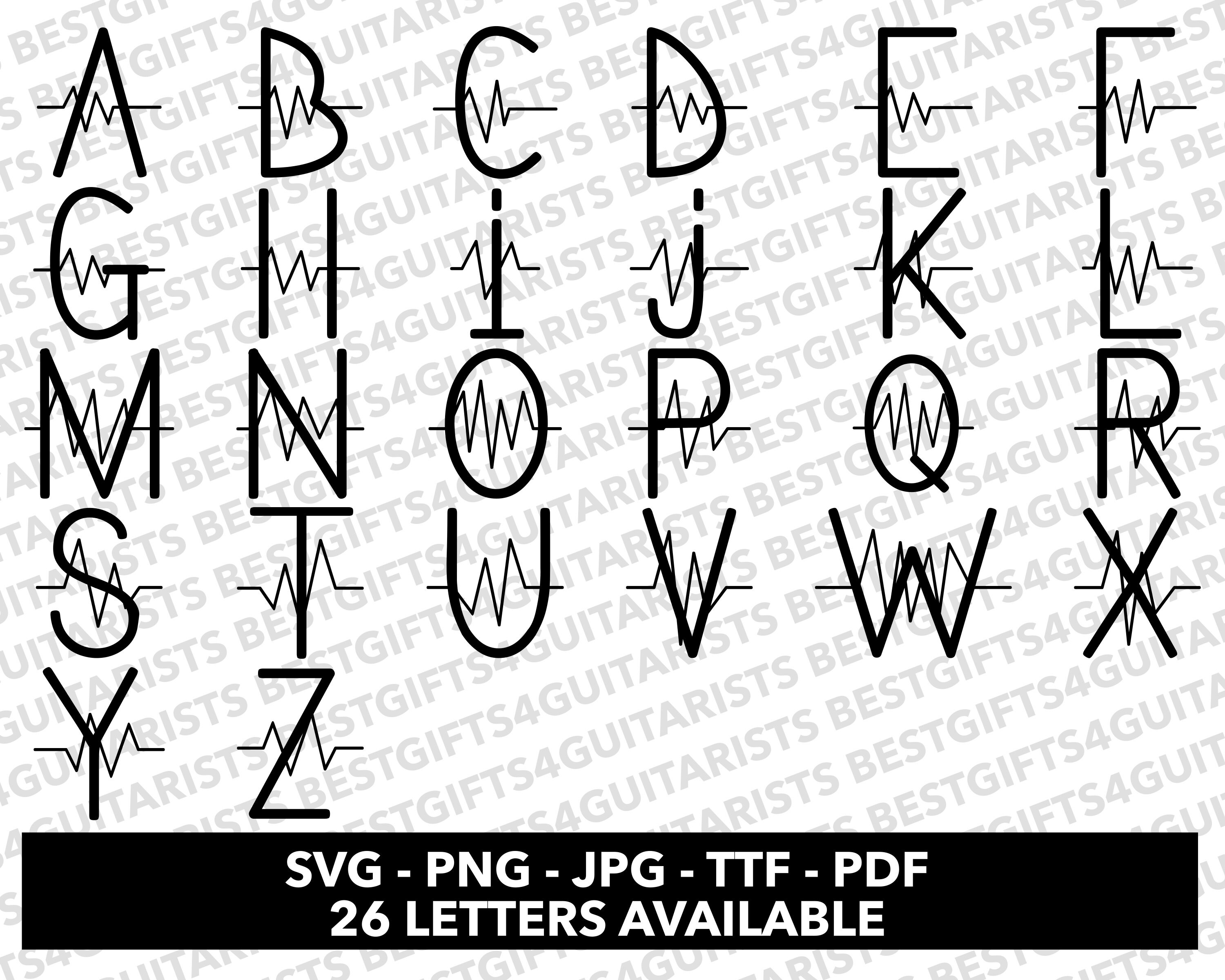 Heartbeat Lifeline Font SVG, Heartbeat Font for Cricut, Heartbeat Font ...