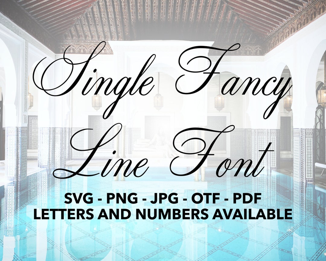 Single Fancy Line Font SVG, Line Letters, Line Numbers, Calligraphy ...