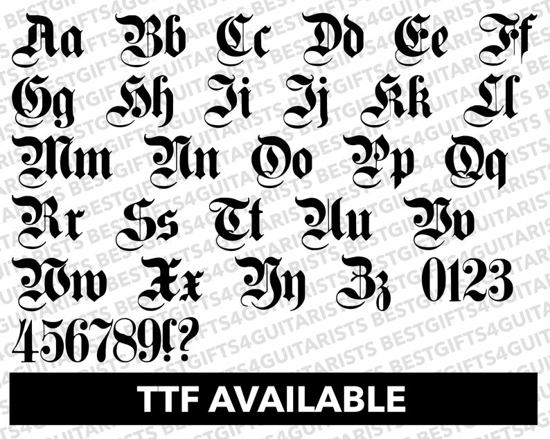 German Gothic Font SVG, Blackletter Font SVG, Gothic Font Svg, Png, Jpg ...