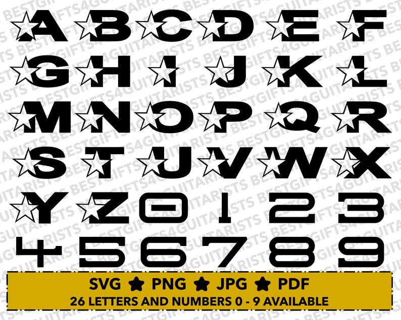 Dancing Star Font SVG, Dance Star Font PNG, Dancing Star Letters Svg ...