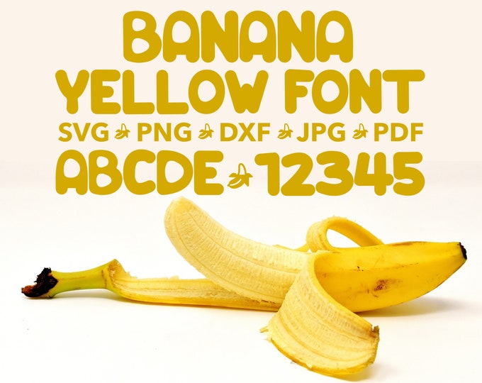 Banana Font SVG, Bold Font SVG, Cursive Alphabet, Funny Font Clipart ...